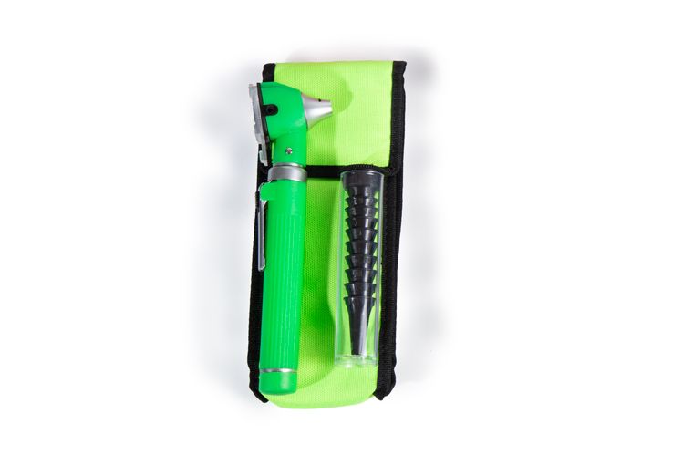 Estuche de otoscopio – verde fosfo – Artículos Químicos y Médicos