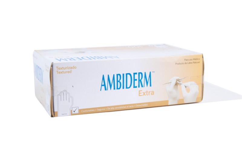 Guantes látex ambiderm extra – grande – Artículos Químicos y Médicos
